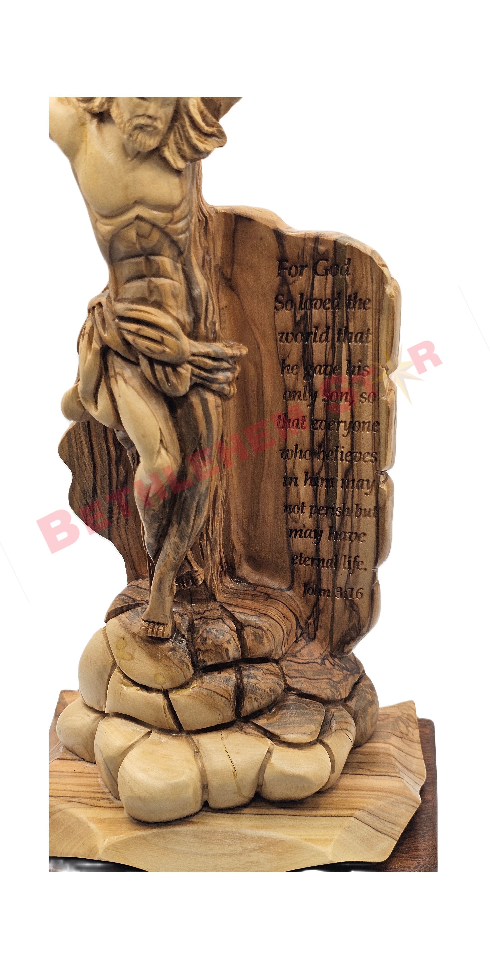 Sacrifice Of Christ Statue Hand Carved From Olive Wood